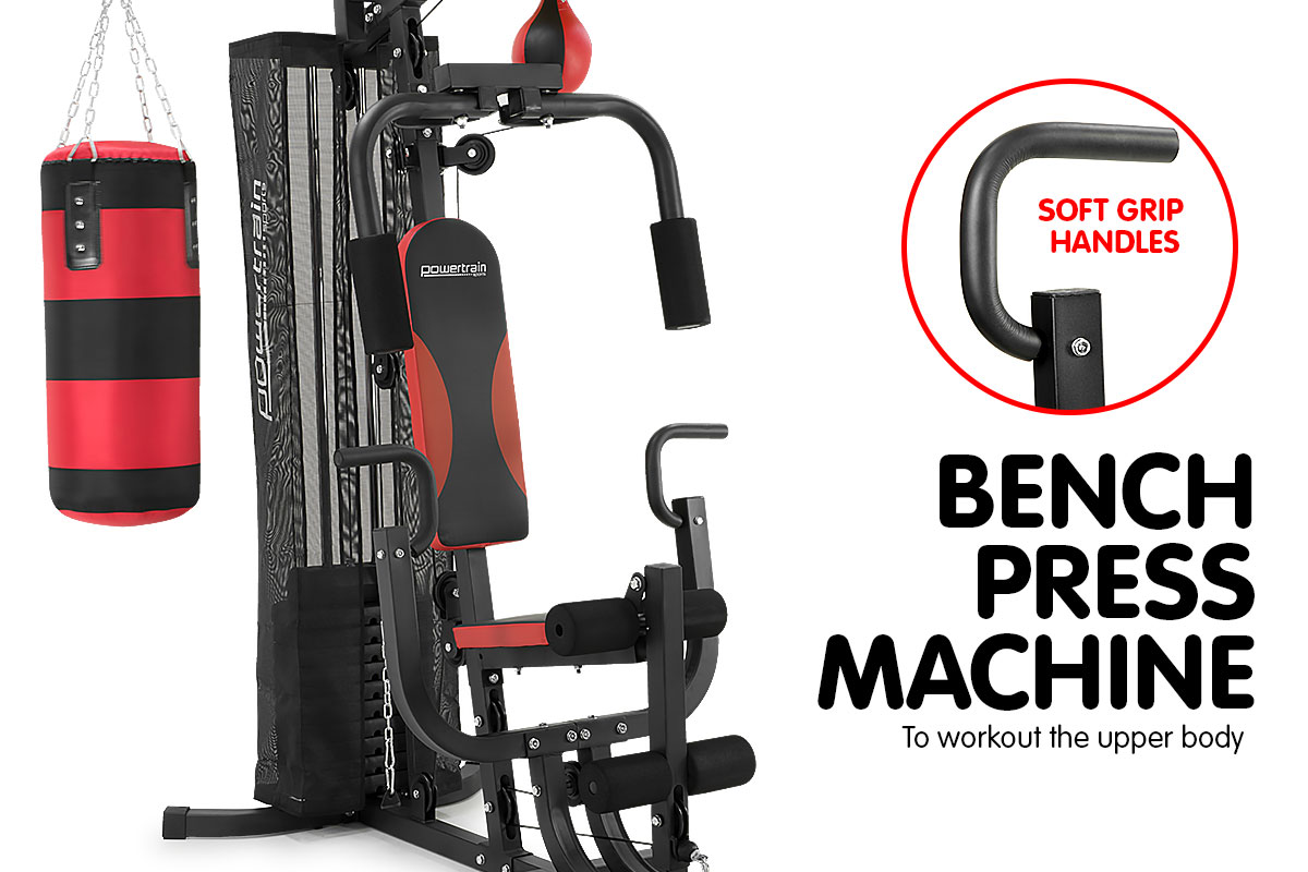 Home Gym Multi Station with Boxing Punching Bag Speed Ball Powertrain ...